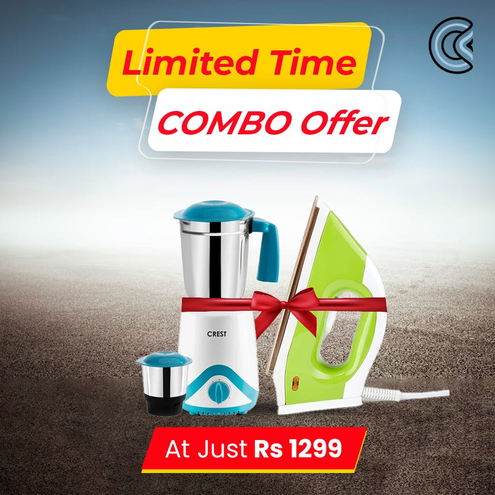 Crest Mixer Grinder 2 & Crest Popular Dry Iron (Green) – Crest Innovate